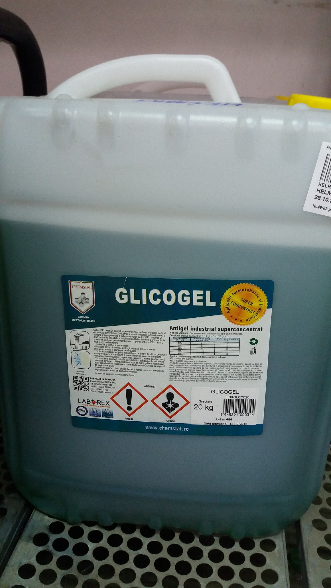 ANTIGEL CENTRALE 20 KG CONCENTRAT GLICOGEL